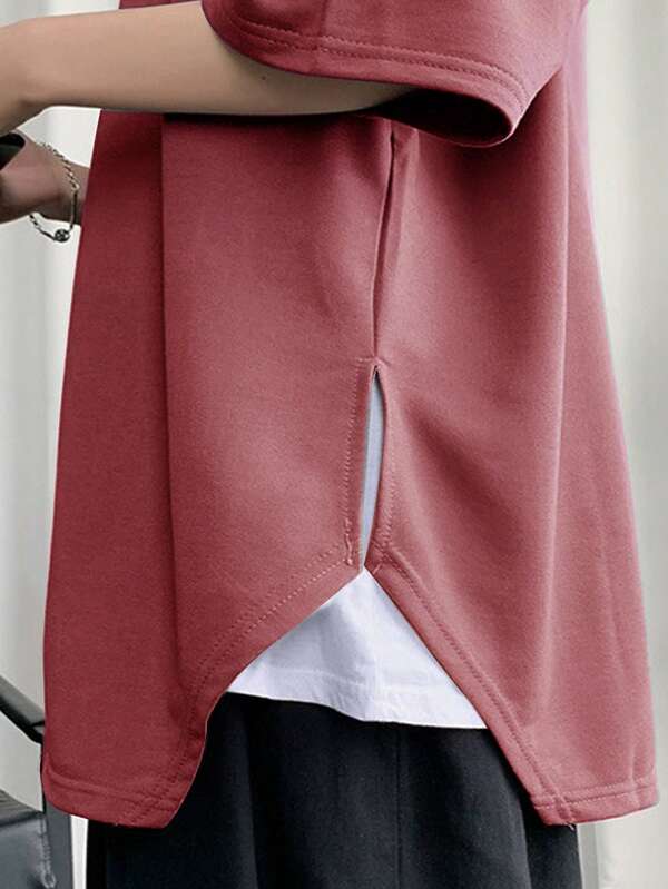 Extended Sizes Men Plus Solid Drop Shoulder Tee | SHEIN USA