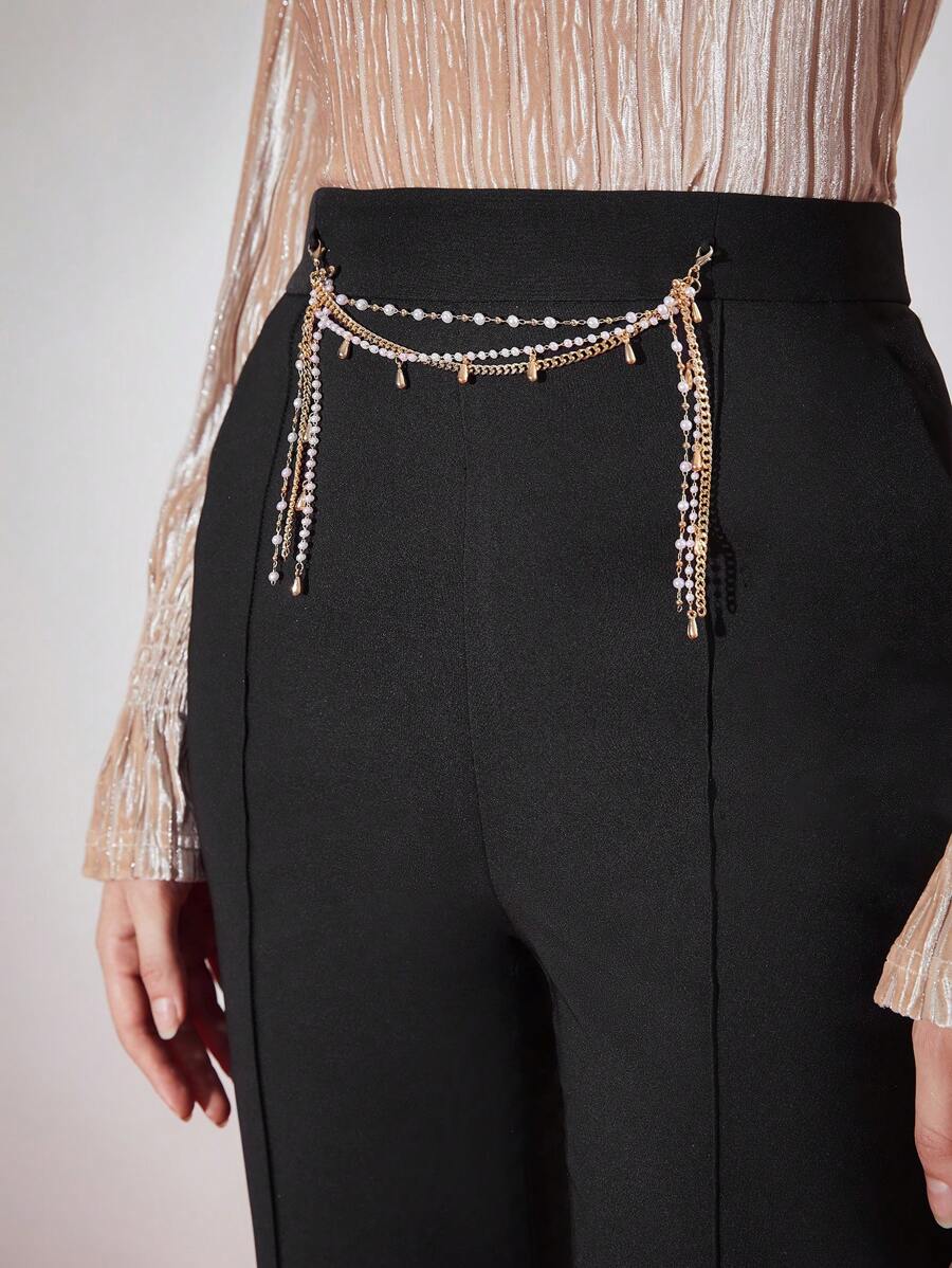 MOTF PREMIUM Cadeia Embelezado Calças | SHEIN PT