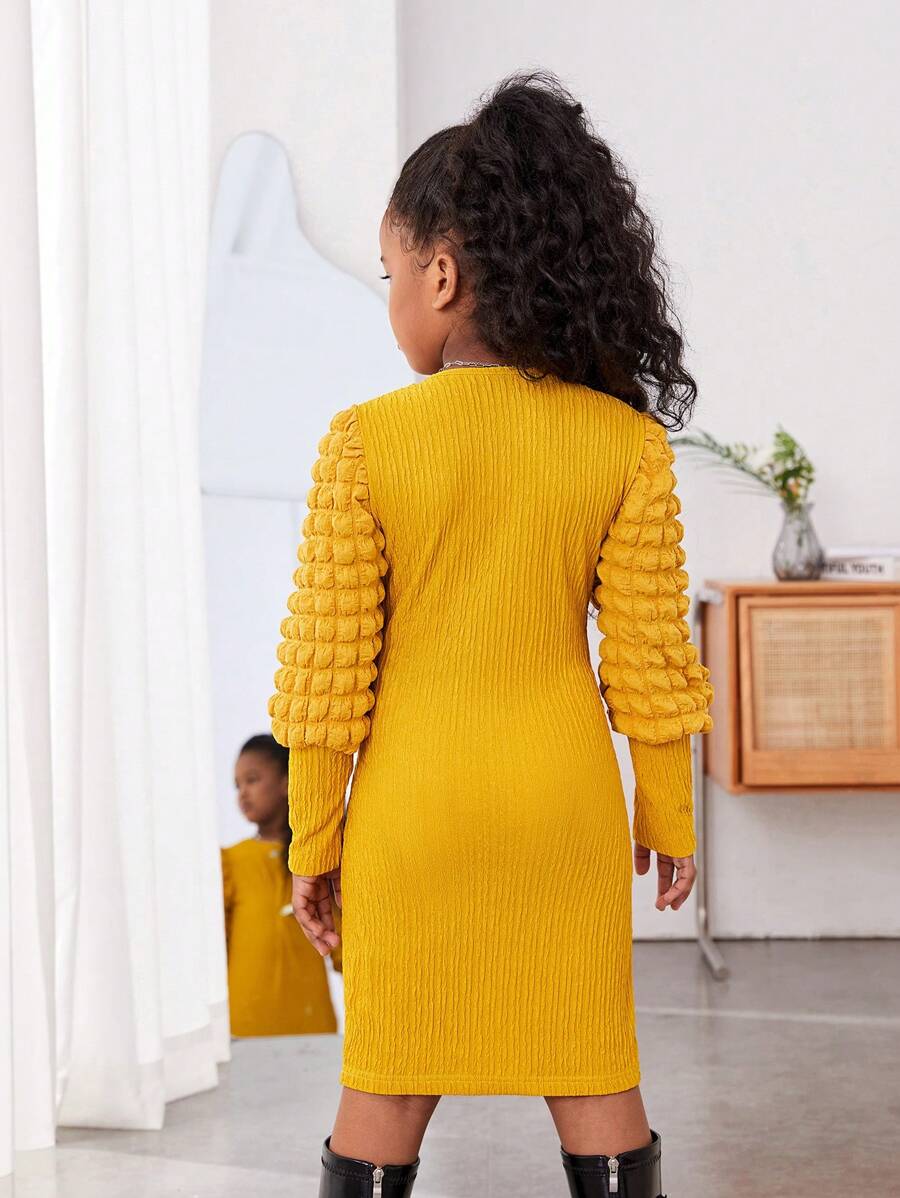 SHEIN Tween Girl Solid Fitted Dress Without Belt | SHEIN USA