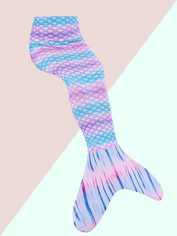 Tween Girl Fish Scales Print Mermaid Tail Set | SHEIN USA