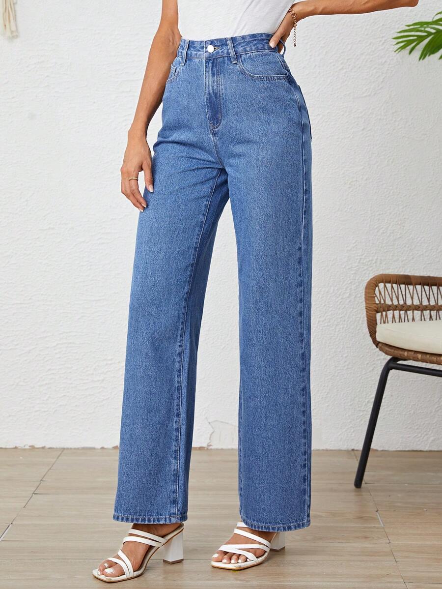 SHEIN Tall High Waist Straight Leg Jeans | SHEIN USA