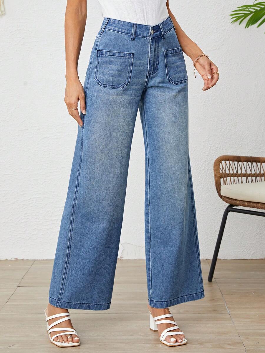 SHEIN LUNE Wide Leg Jeans | SHEIN UK