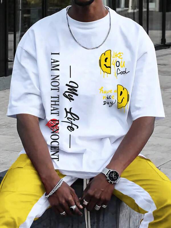 Manfinity EMRG Men Cartoon & Slogan Graphic Tee | SHEIN USA