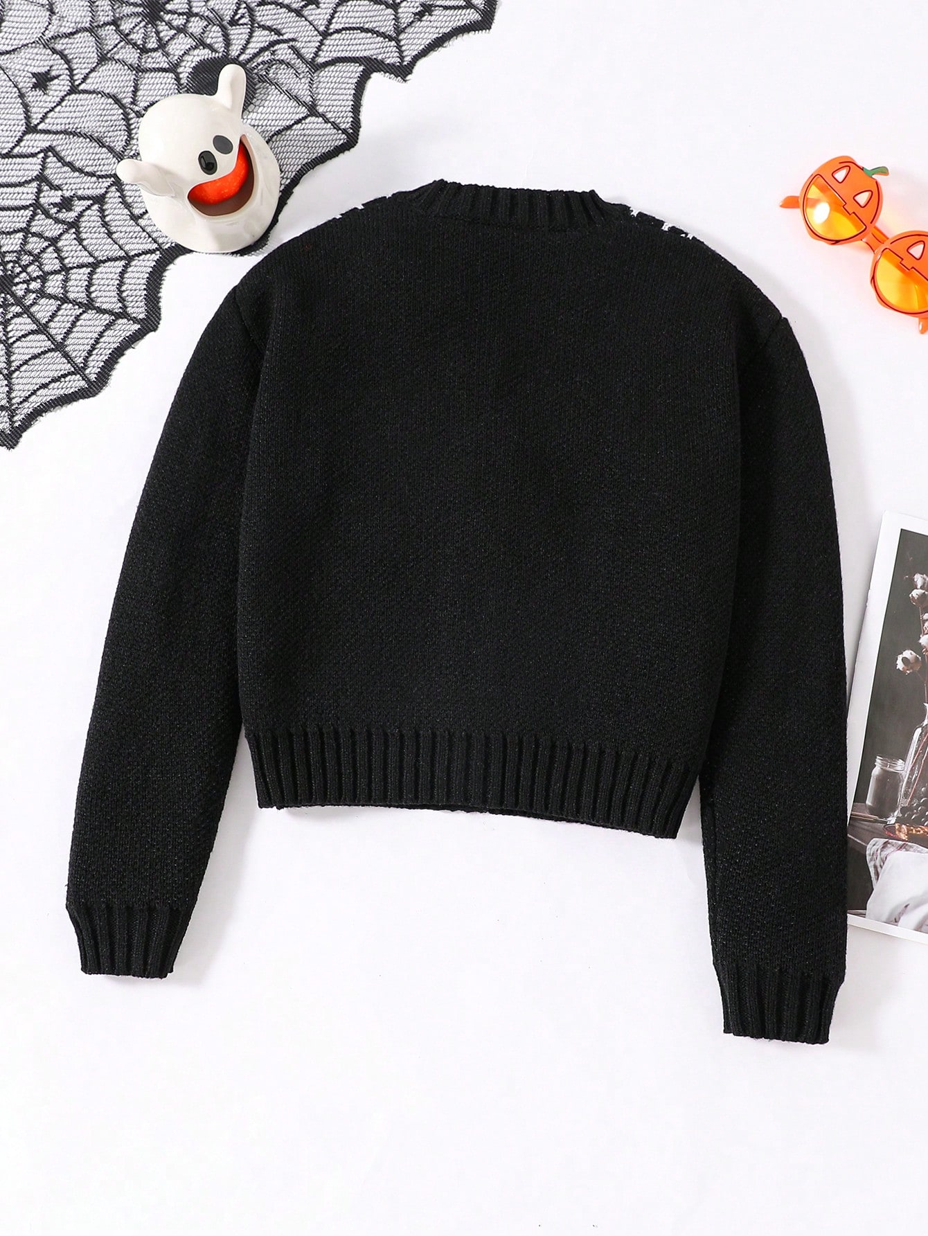 SHEIN Tween Girl Spider Web Pattern Cardigan | SHEIN USA