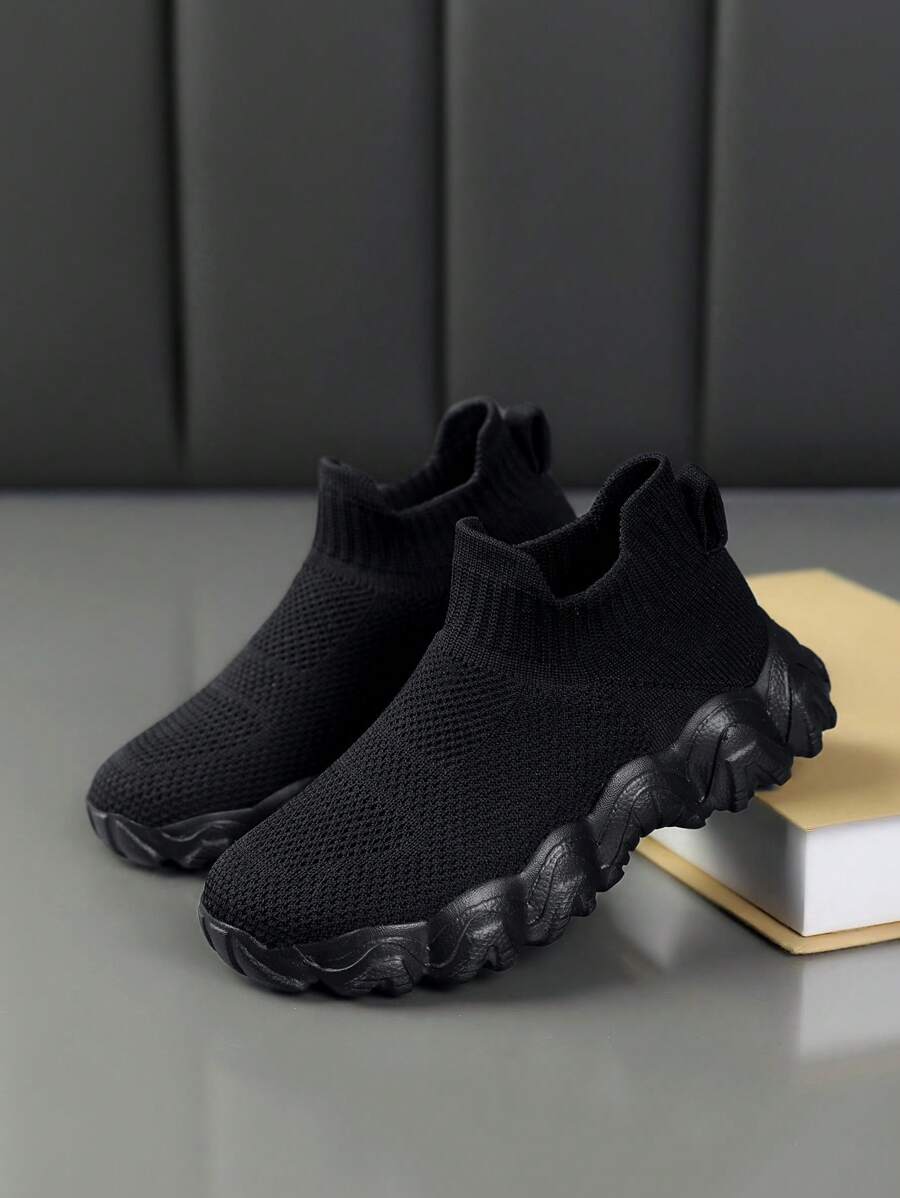 Children's Simple Breathable Sneakers Boys Simple Slip-on Platform ...