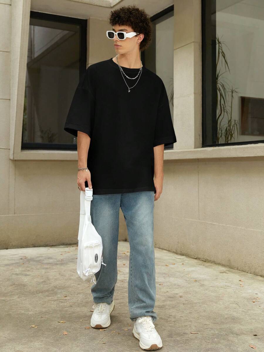 Manfinity Hypemode Oversized Men's Solid Drop Shoulder T-Shirt | SHEIN USA