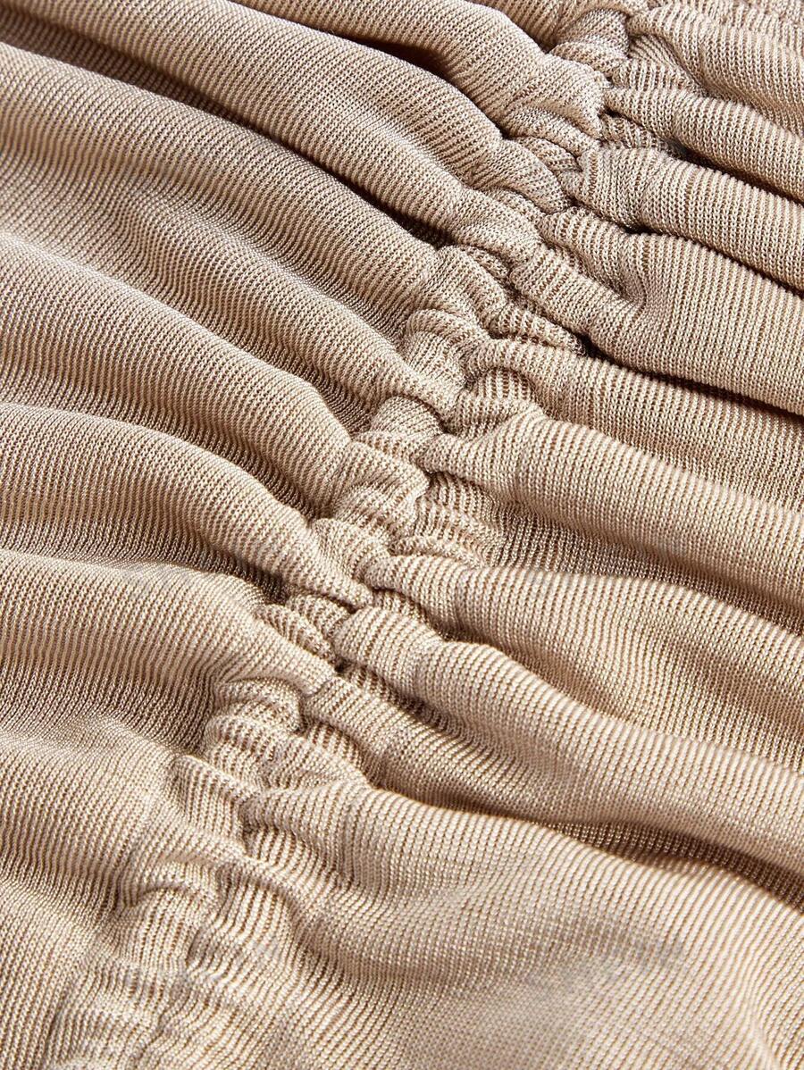 SHEIN ICON Drawstring Front Asymmetrical Hem Halter Top | SHEIN USA