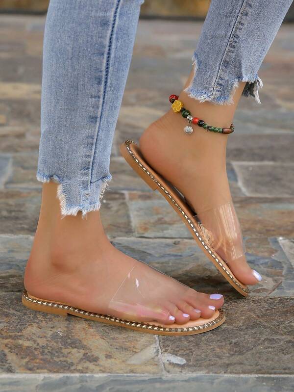 Women's Transparent Tpu Slippers With Clear Strap | SHEIN USA