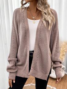 SHEIN LUNE Drop Shoulder Casual Design Cardigan | SHEIN USA