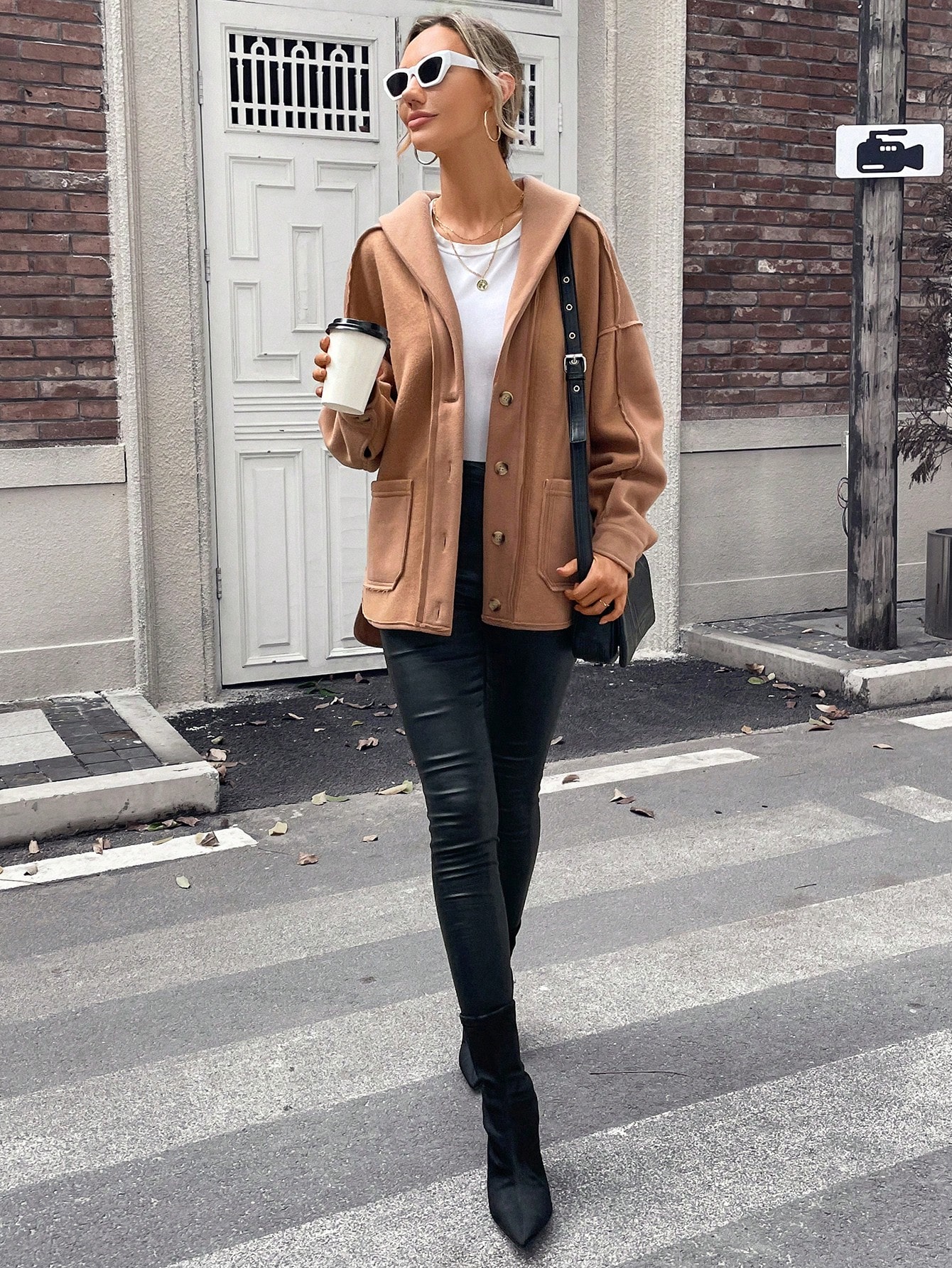 SHEIN Essnce Drop Shoulder Coat | SHEIN USA