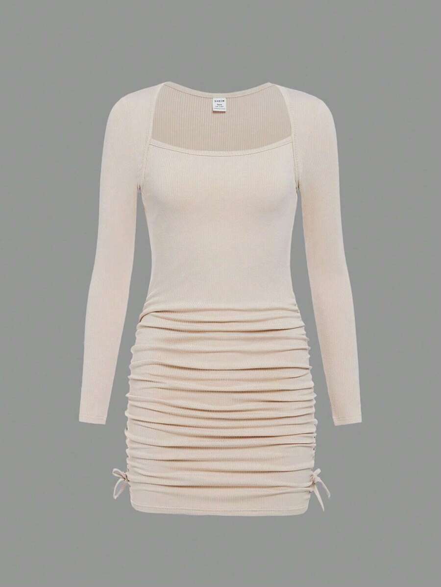 SHEIN Teen Girl Drawstring Side Ruched Dress | SHEIN USA