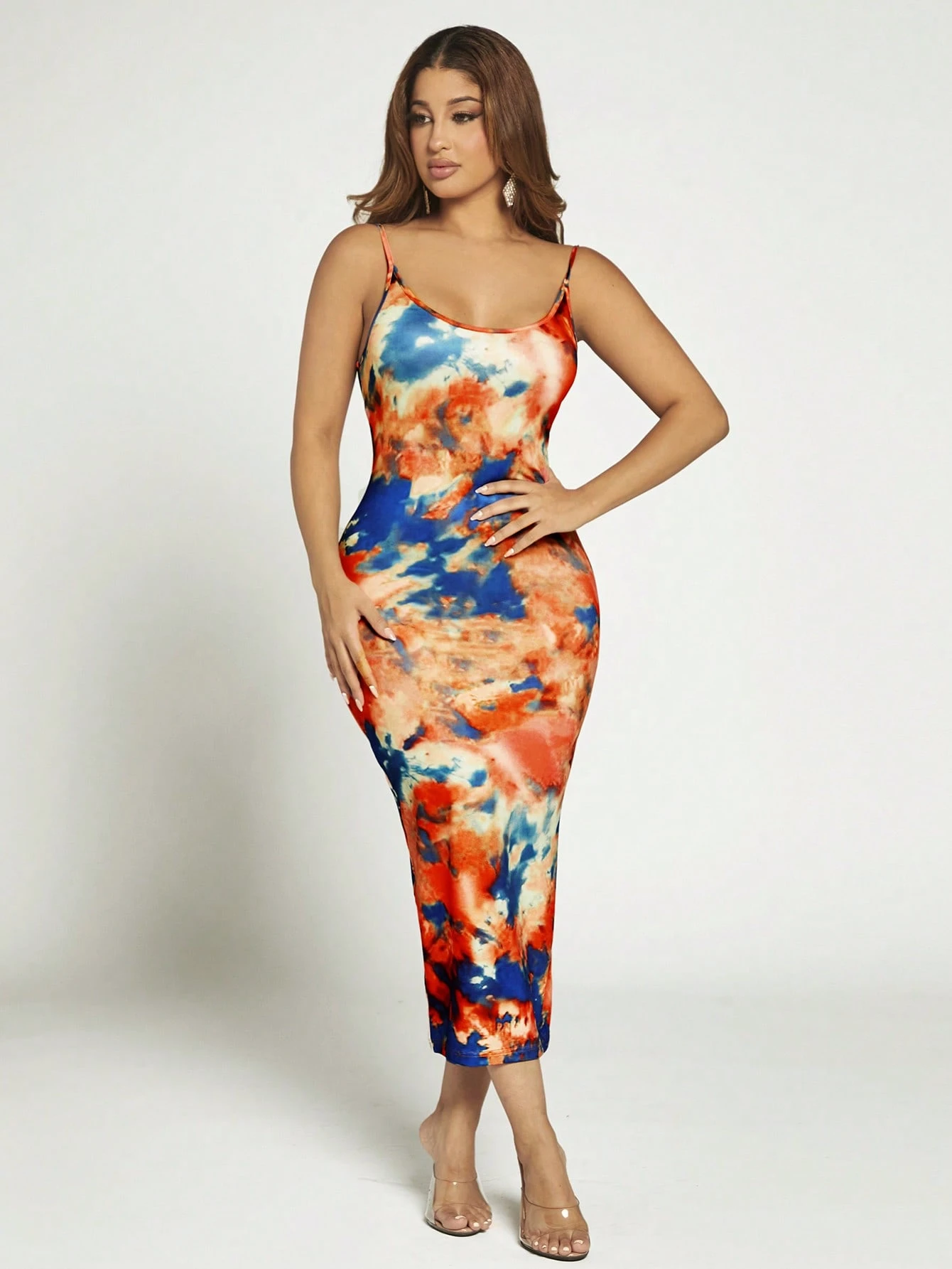 Shein Sxy Tie Dye Cami Bodycon Dress Shein Uk