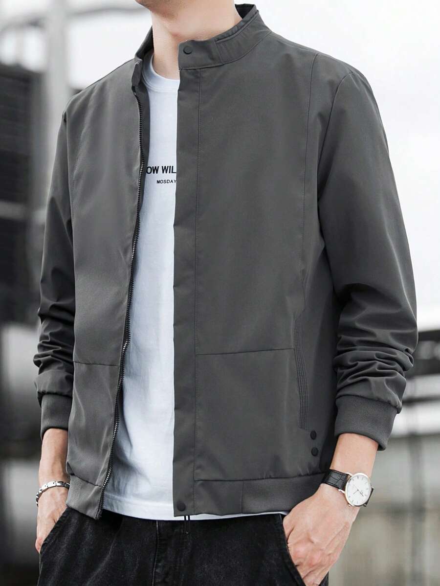 Men Zip Up Jacket, Breathable | SHEIN Singapore