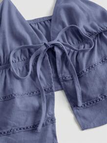 SHEIN ICON Solid Tie Front Cami Top | SHEIN USA