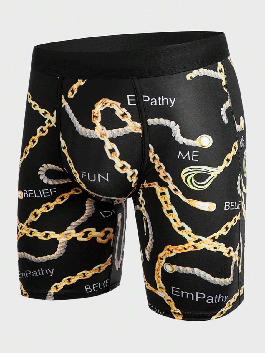 Men Letter & Chain Print Boxer Brief | SHEIN USA