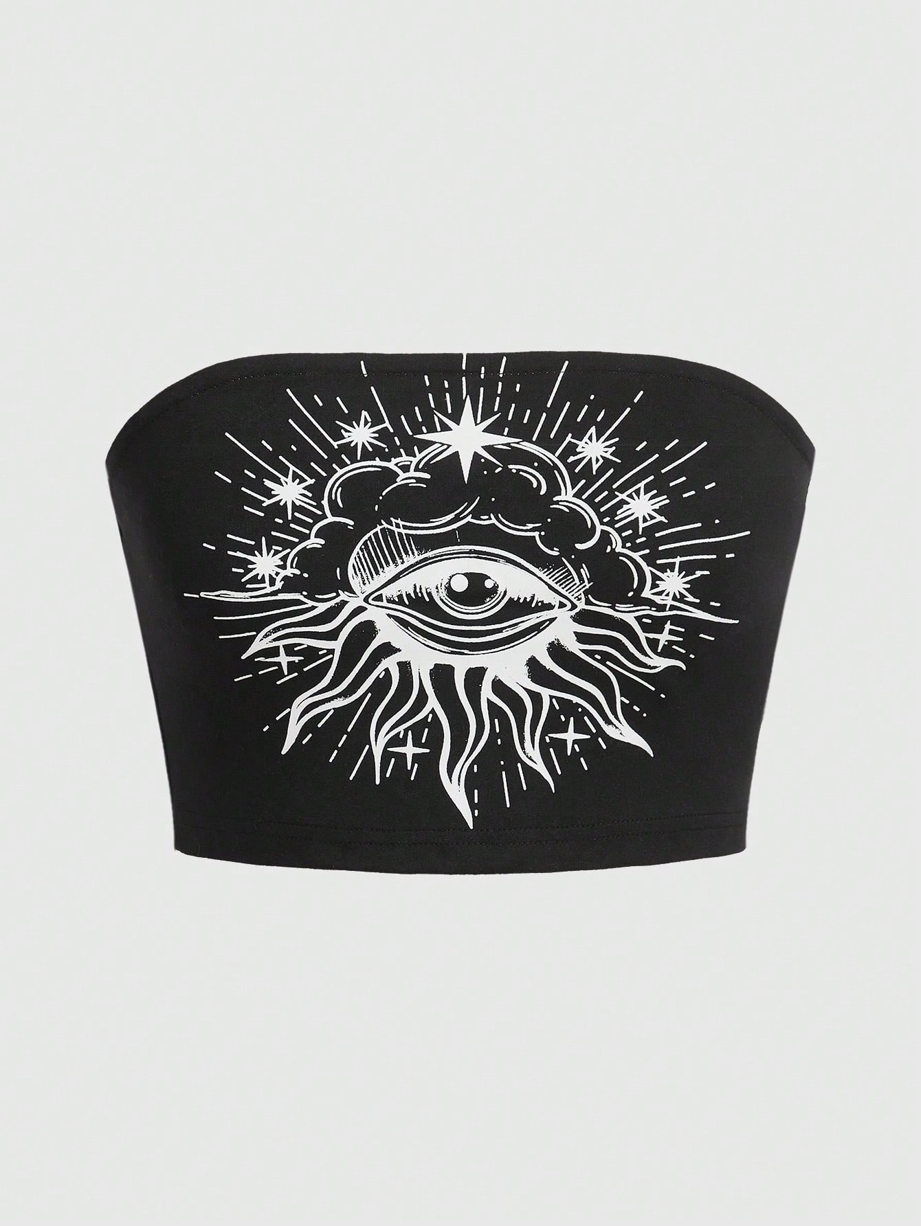 ROMWE Goth Eye Print Tube Top for Sale Australia| New Collection Online ...