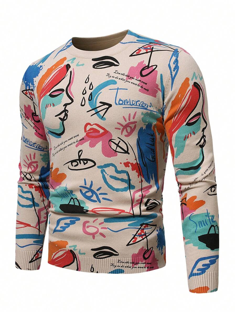 Manfinity LEGND Men Figure & Slogan Graphic Sweater | SHEIN USA