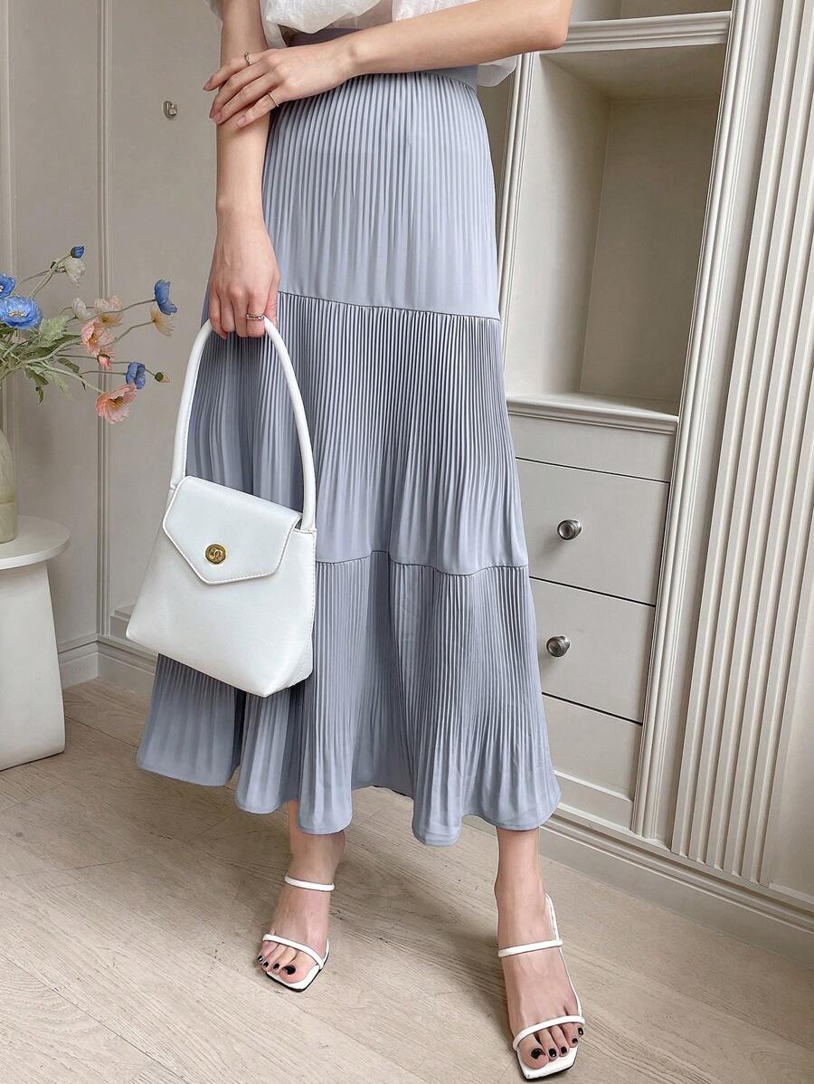 DAZY Solid Ruffle Hem Skirt | SHEIN USA