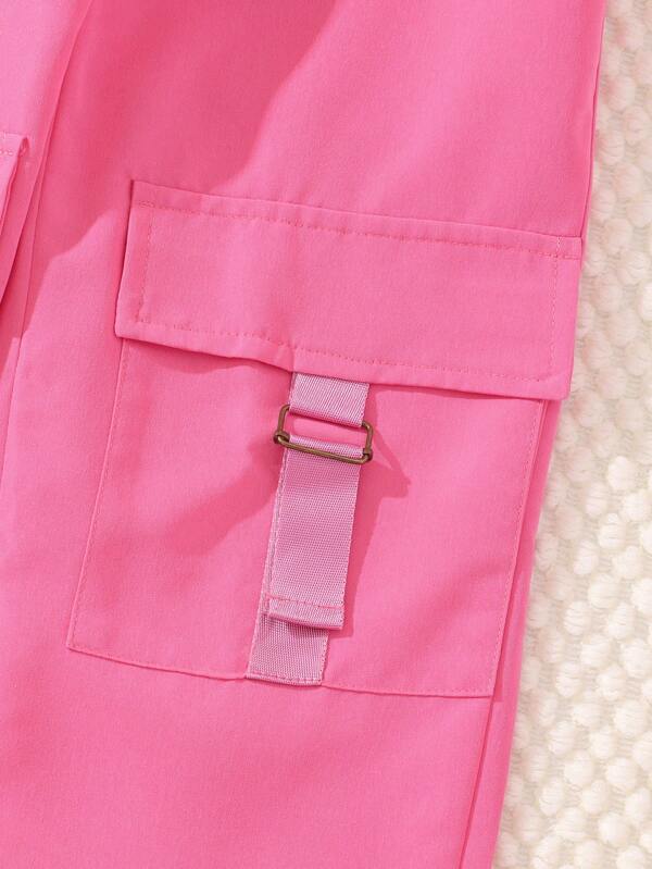 Teen Girl Flap Pocket Cargo Pants Shein Usa