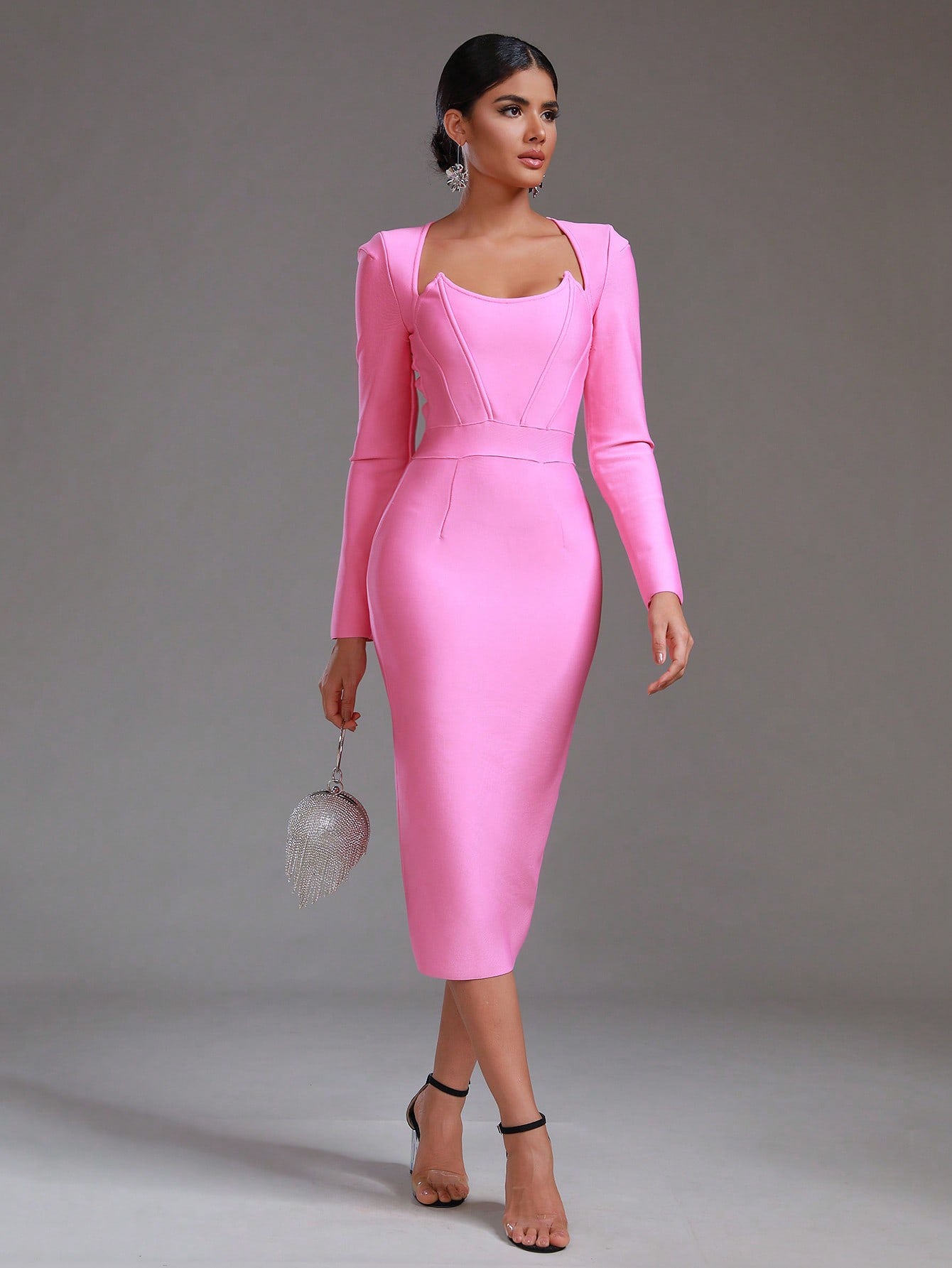 Modphy Solid Split Back Bodycon Dress | SHEIN UK