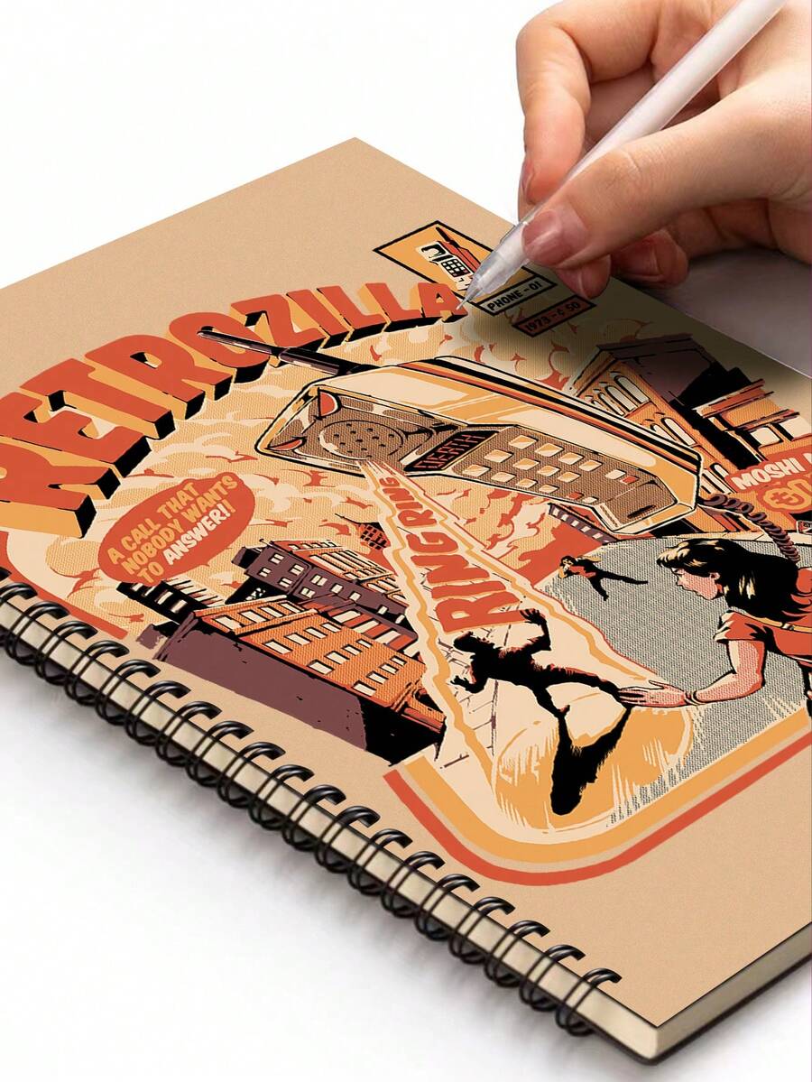 Ilustrata Letter & Figure Pattern Notebook | SHEIN USA