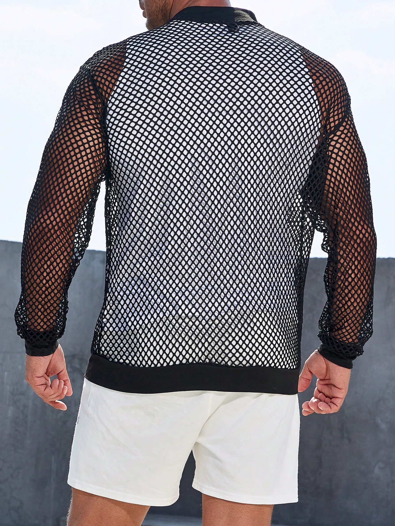 Manfinity Fever City Men Zip Up Mesh Bomber Jacket | SHEIN USA