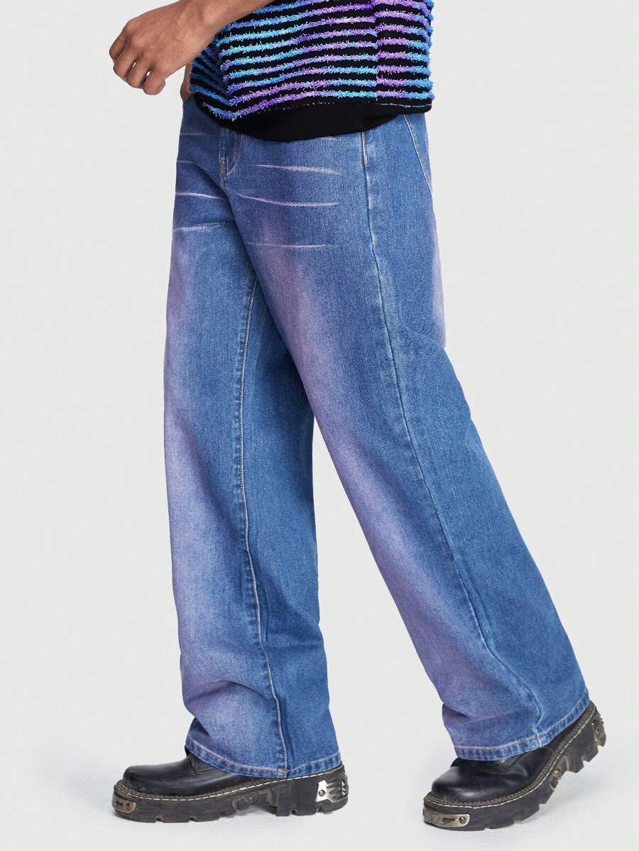 Romwe Street Life Guys Slant Pocket Straight Leg Jeans Shein Usa