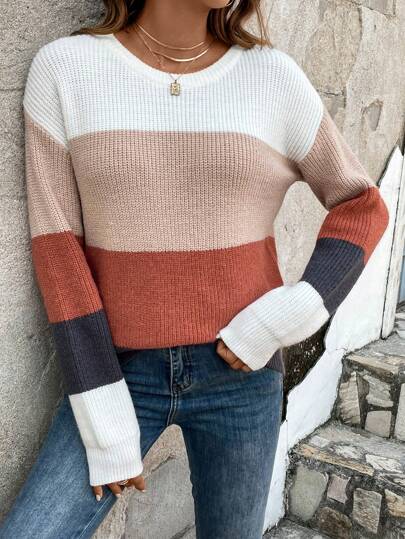 Search color block sweater | SHEIN USA