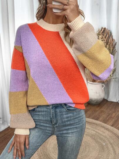 Search color block sweater | SHEIN USA