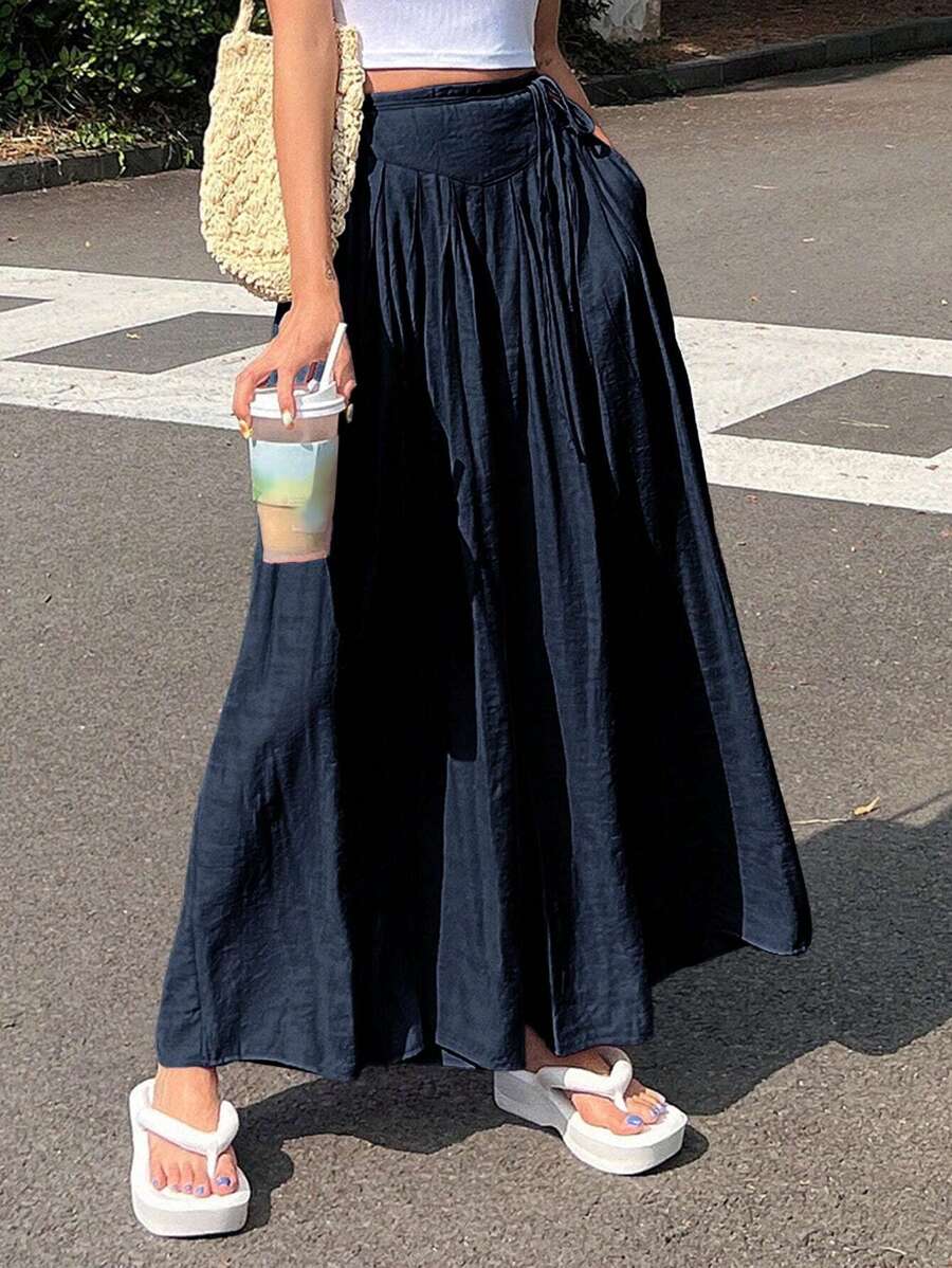 DAZY Women Daily Wear Solid Color Wide Leg Pants | SHEIN USA