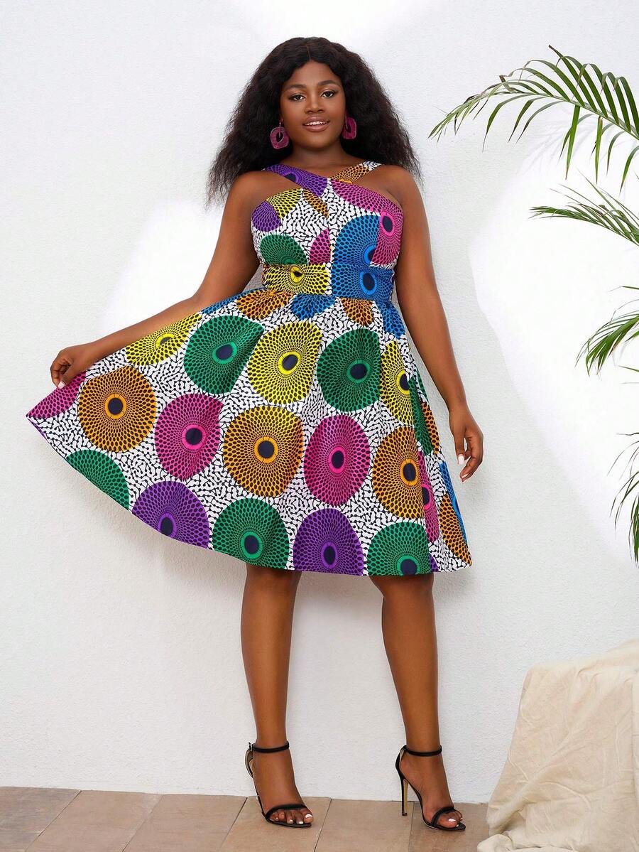 African Ankara Print A Line Dress | SHEIN South Africa