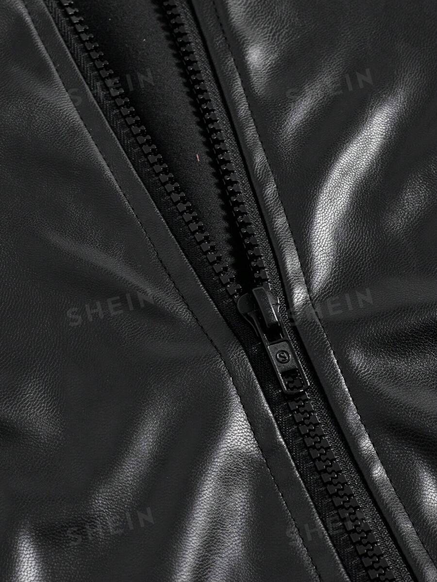 SHEIN ICON Zip Up PU Leather Jacket | SHEIN USA