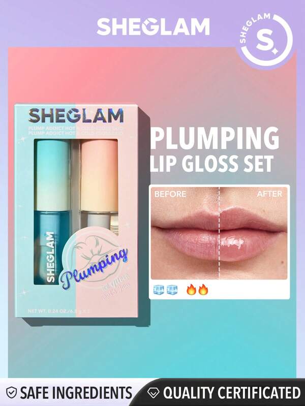 SHEGLAM Plump Addict Hot & Cold Gloss Duo | SHEIN USA