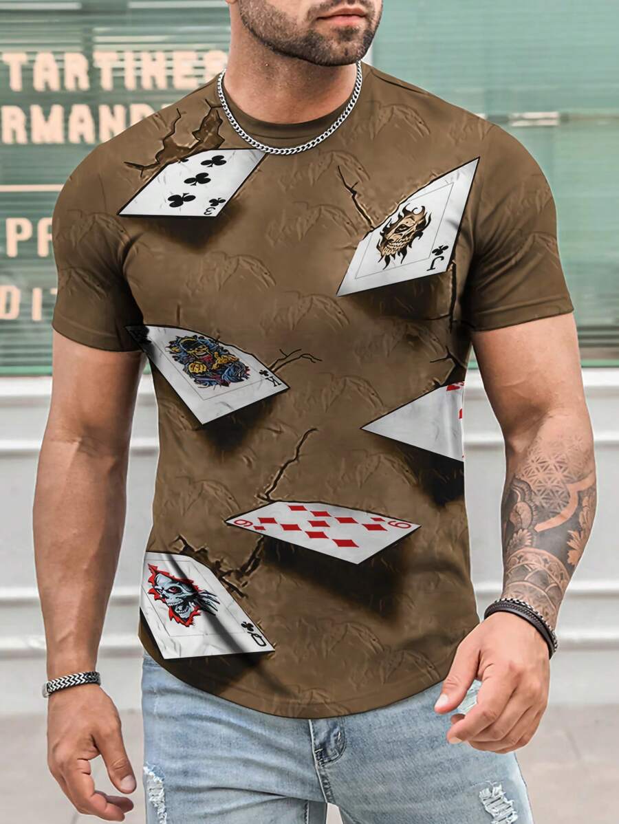 Manfinity LEGND Men Playing Card Print Tee | SHEIN USA