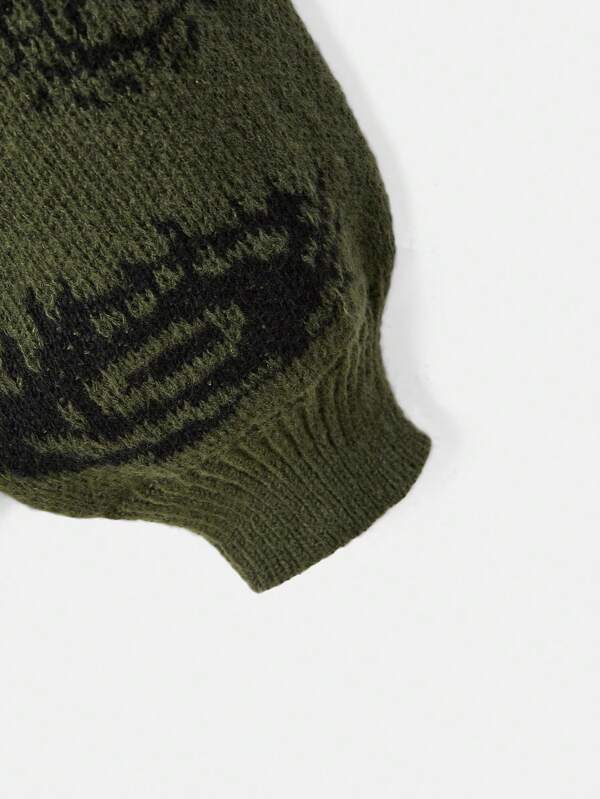 ROMWE Grunge Punk Plus Eye Pattern Drop Shoulder Sweater | SHEIN UK