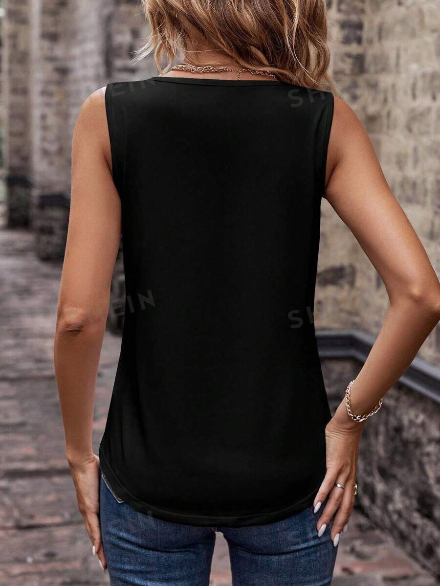 SHEIN LUNE Solid V Neck Tank Top | SHEIN USA