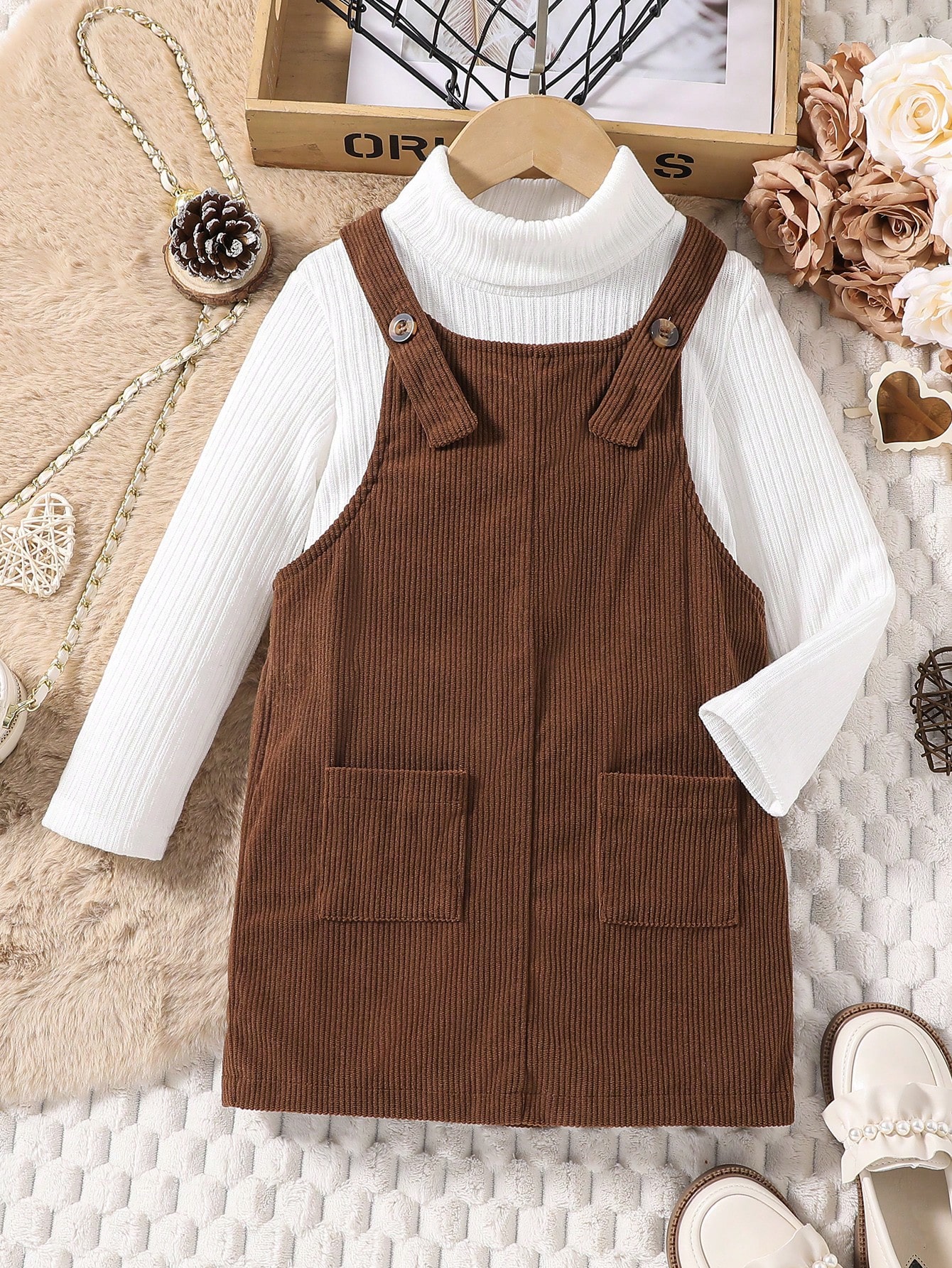 Young Girl Dual Pocket Overall Dress | SHEIN USA