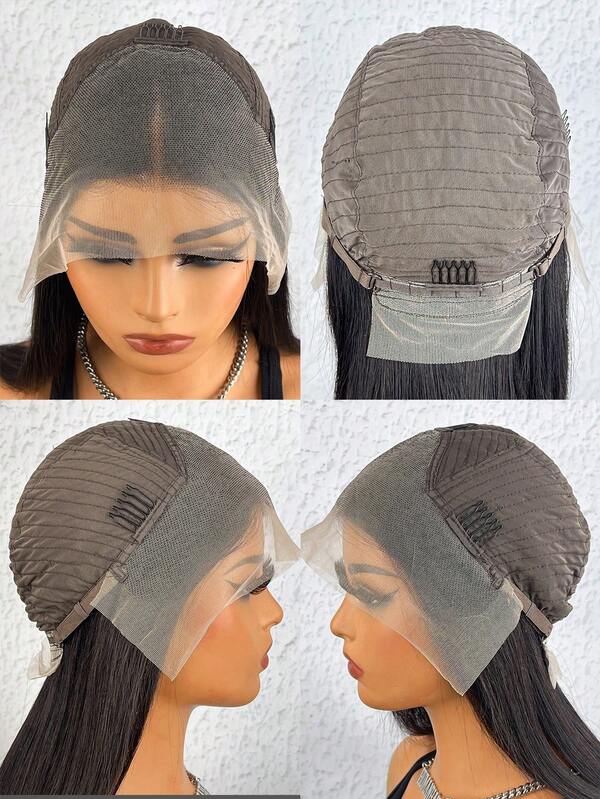 Transparent Lace Straight 13 X 4 Lace Front Wig 150% Density Human Hair ...