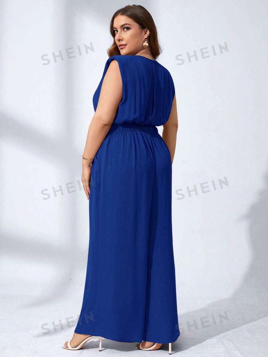Shein Clasi Plus Solid Wide Leg Jumpsuit Shein Usa
