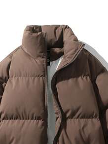 Men Drawstring Hem Zipper Padded Coat | SHEIN UK