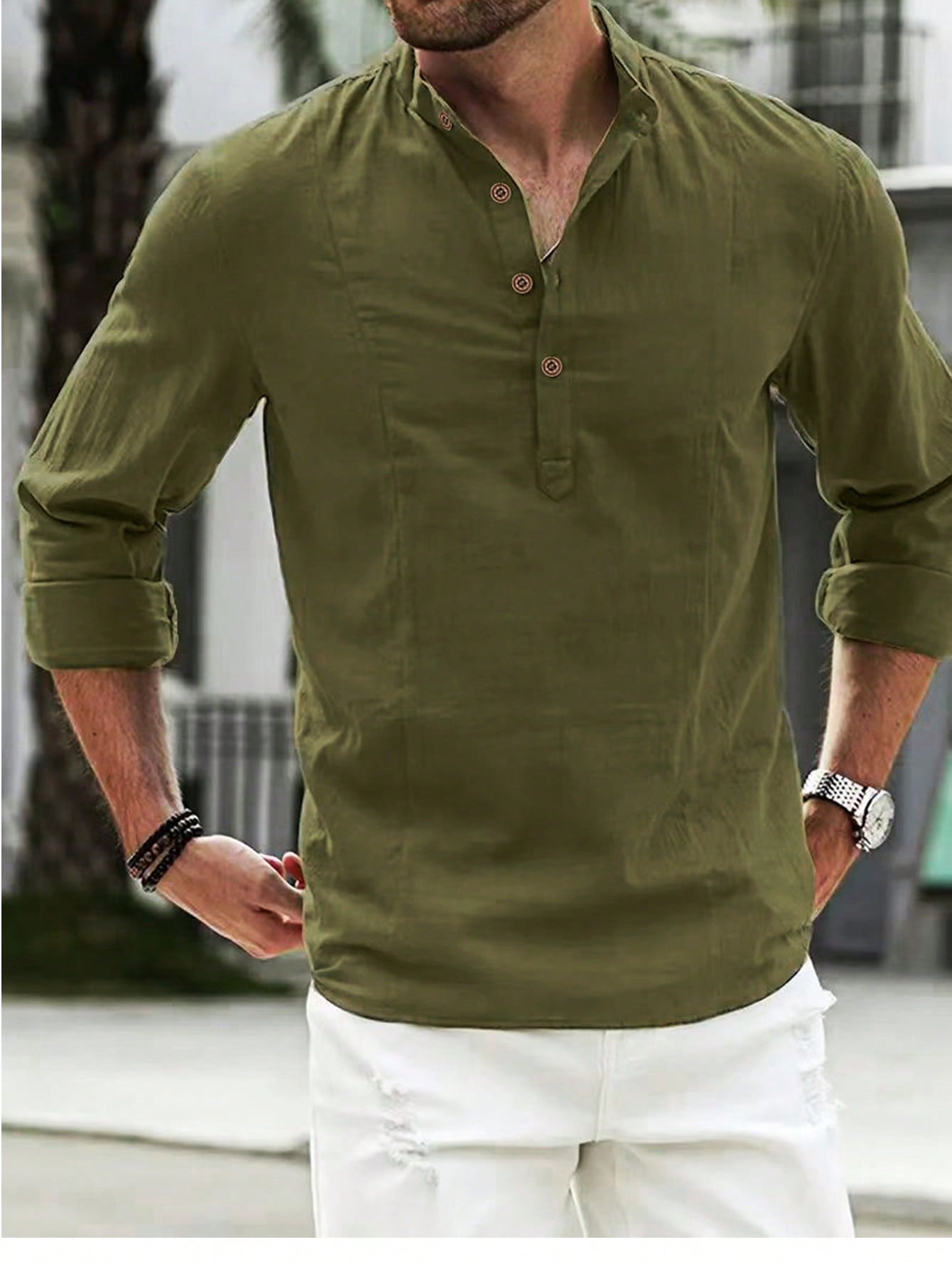 Men Half Button Shirt | SHEIN USA