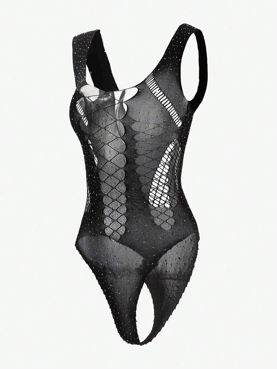 Cut-out Fishnet Teddy Bodysuit Without Bra | SHEIN South Africa