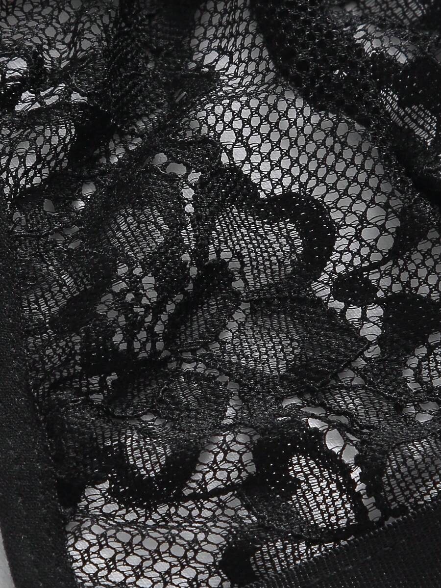 Floral Lace Cut Out Garter Lingerie Set Shein Usa