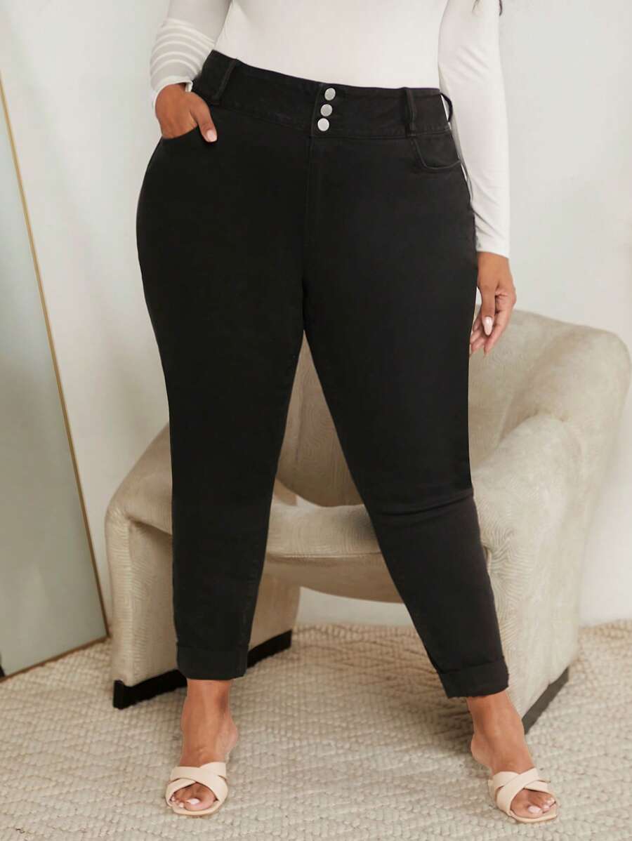 SHEIN CURVE+ Taglie Forti Jeans skinny vita alta | SHEIN ITALIA