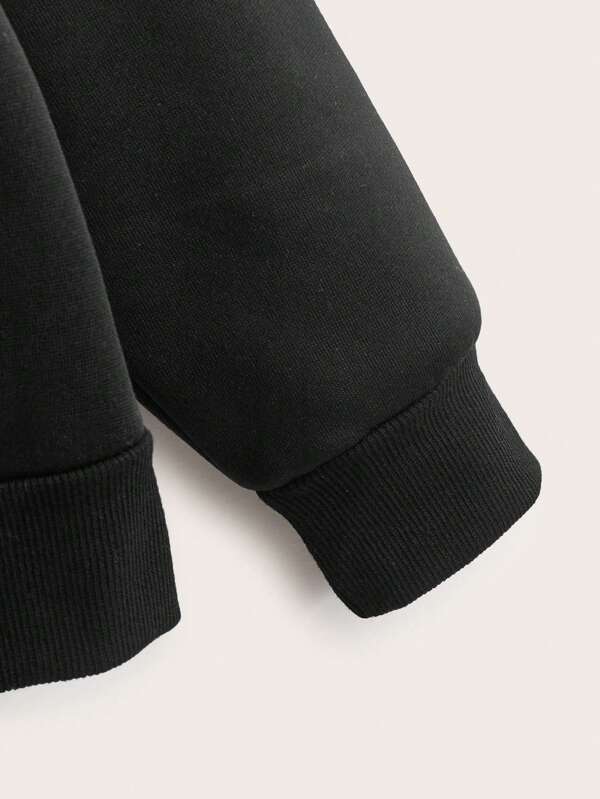 Plus Zip Up Drop Shoulder Drawstring Thermal Lined Hoodie Shein Usa