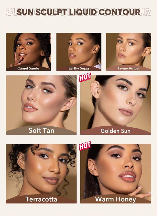 SHEGLAM Sun Sculpt Liquid Contour-Camel Suede Gel Cream Contour Non ...