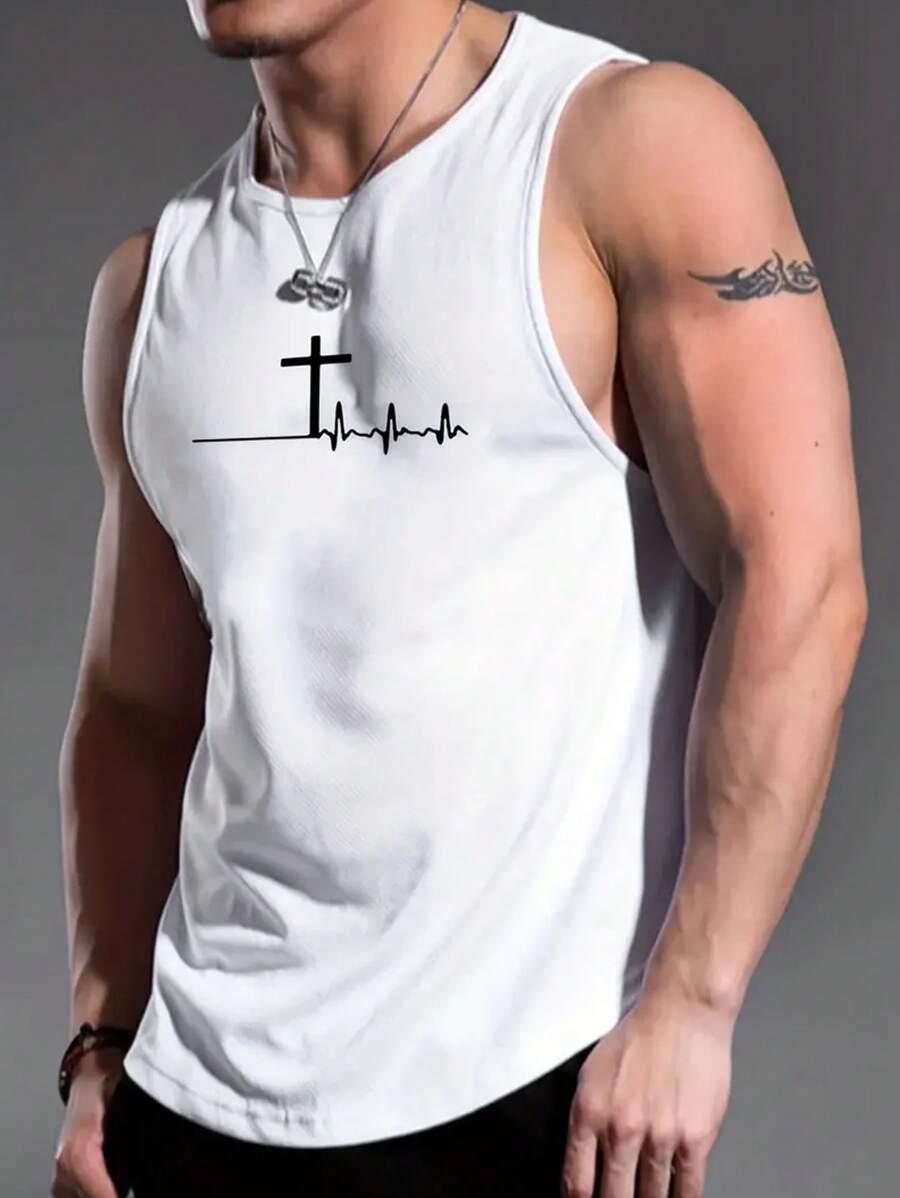 Manfinity Homme Men Cross Print Tank Top | SHEIN USA