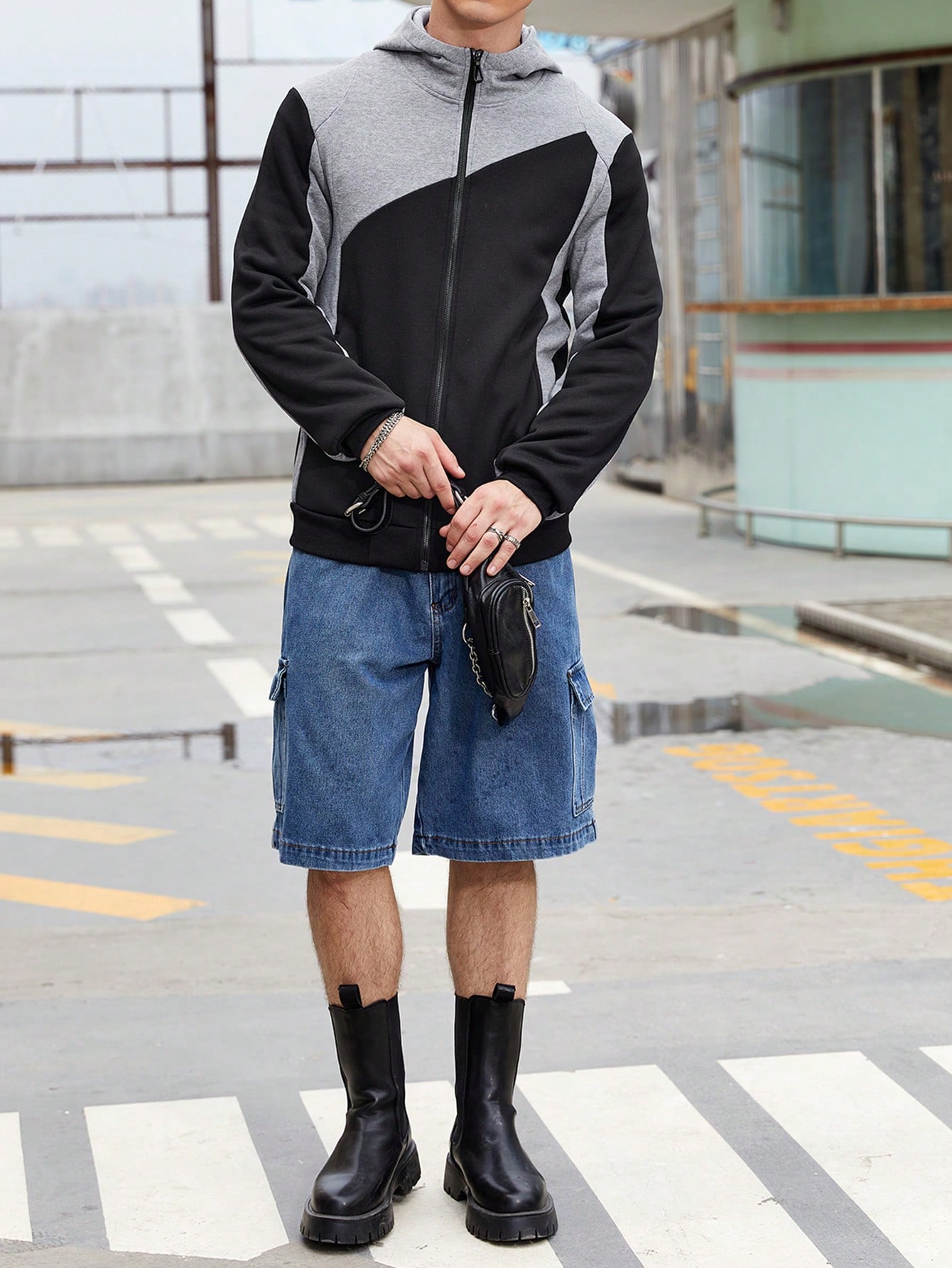 Manfinity Homme Men Colorblock Zip Up Hoodie | SHEIN USA