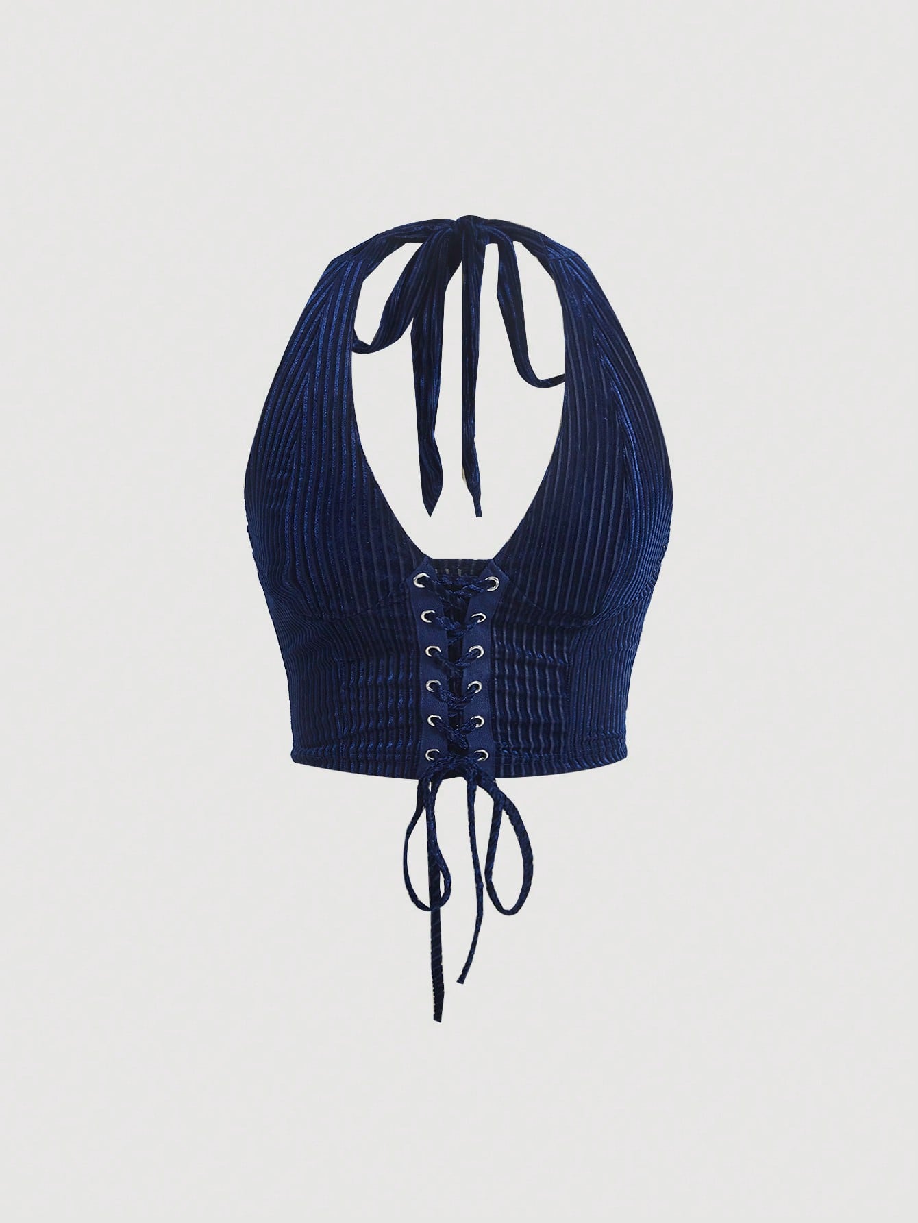 Shein Mod Lace Up Front Halter Top Shein Usa