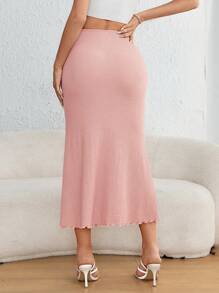 Firerie Falda de cola de sirena con dobladillo de lechuga sólido | Mode ...